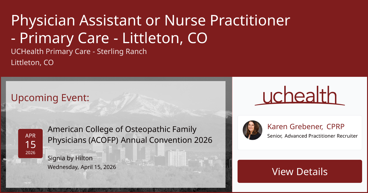 Physician Assistant or Nurse Practitioner - Primary Care - Littleton ...